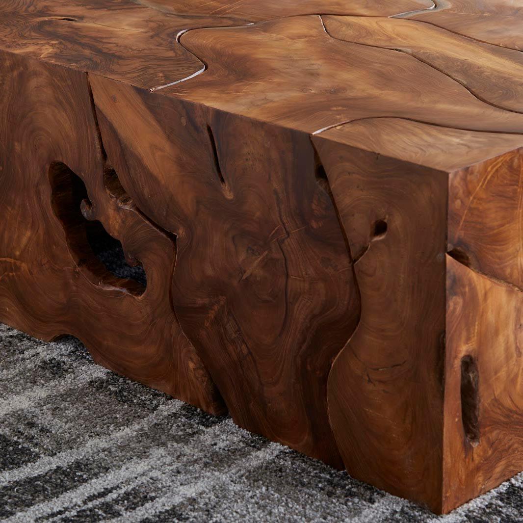 Teak Slice Coffee Table - Square – Maker & Moss