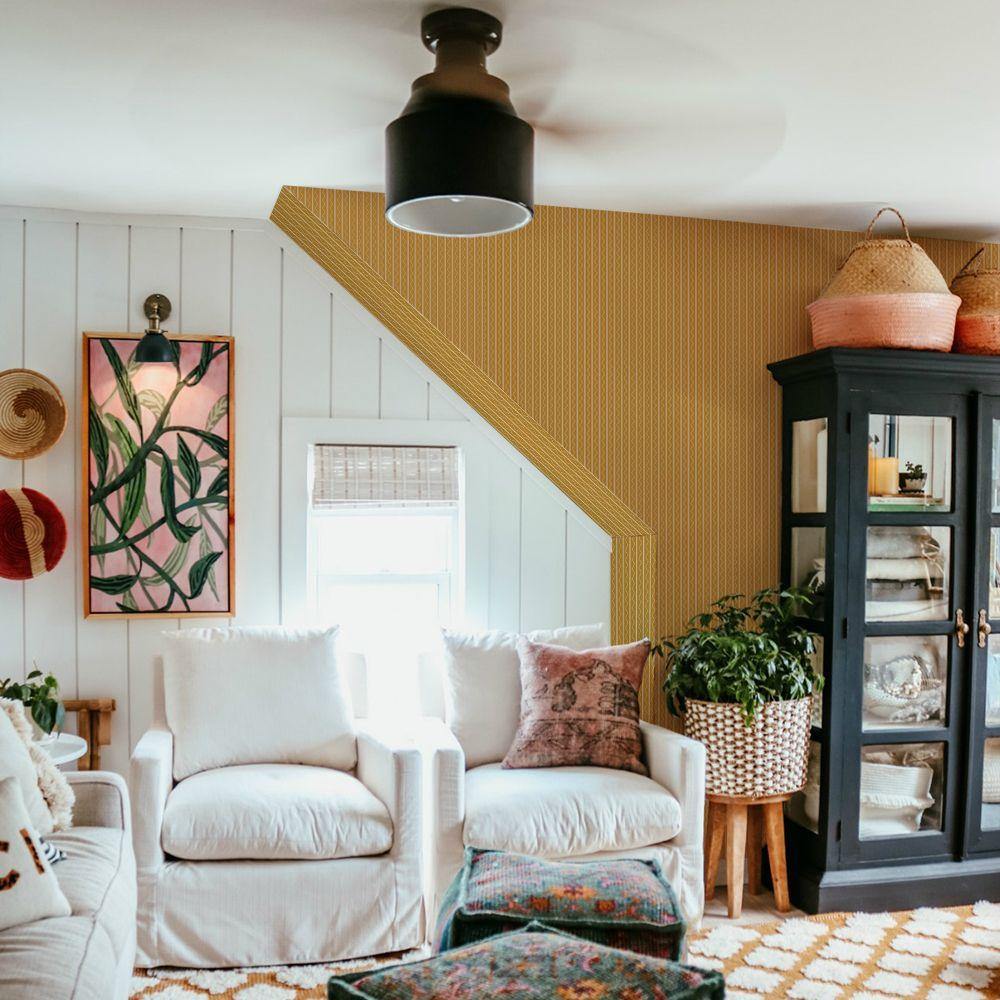 Rick Rack Stripe Aztec Gold Peel and Stick Wallpaper – Maker & Moss