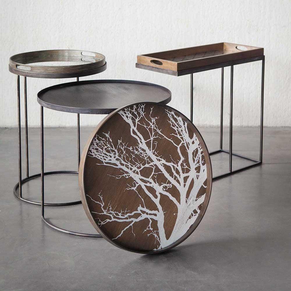 White Tree Large Round Wooden Tray – Maker & Moss